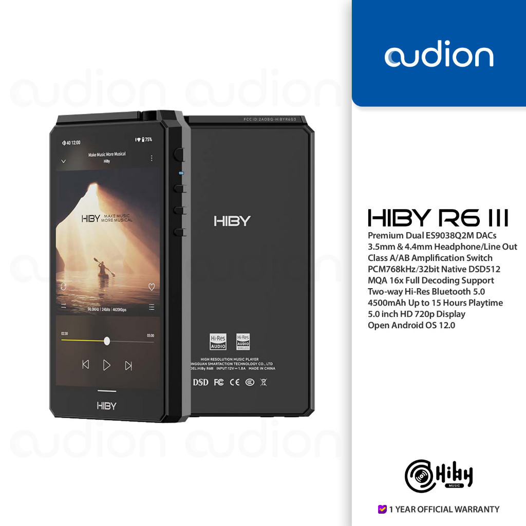 Jual HIBY R6 III/Gen 3 Dual ES9038Q2M Class A/AB Amplifier MQA Android DAP | Shopee Indonesia