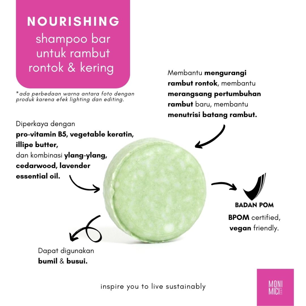 Jual MONIMICI Nourishing Natural Solid Shampoo Bar - SLS SLeS Paraben ...