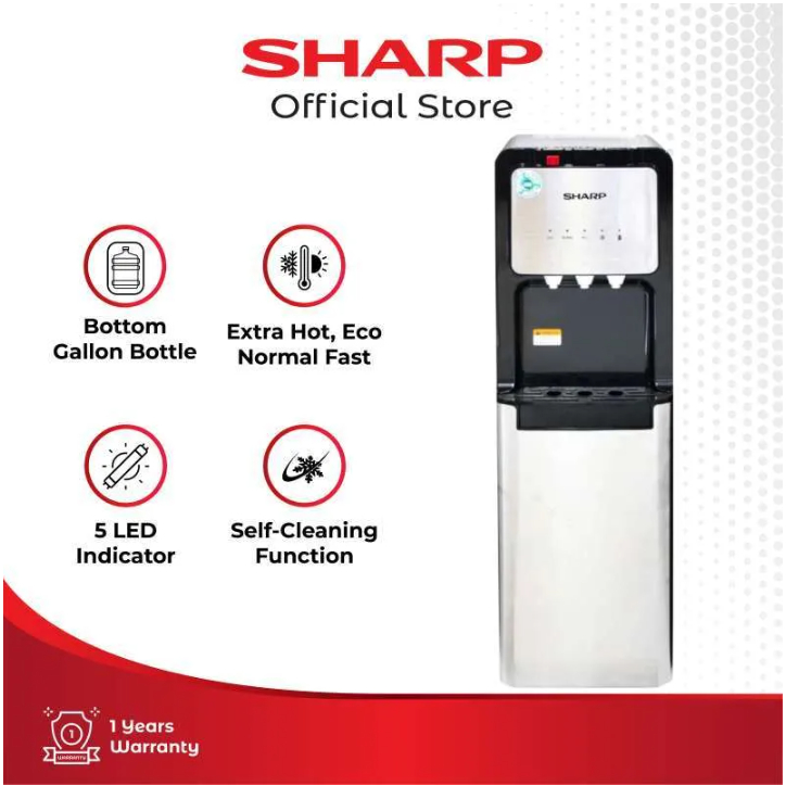 Jual SHARP SWD-83EHL-SL Water Dispenser Bottom Loading Night Lamp Self ...