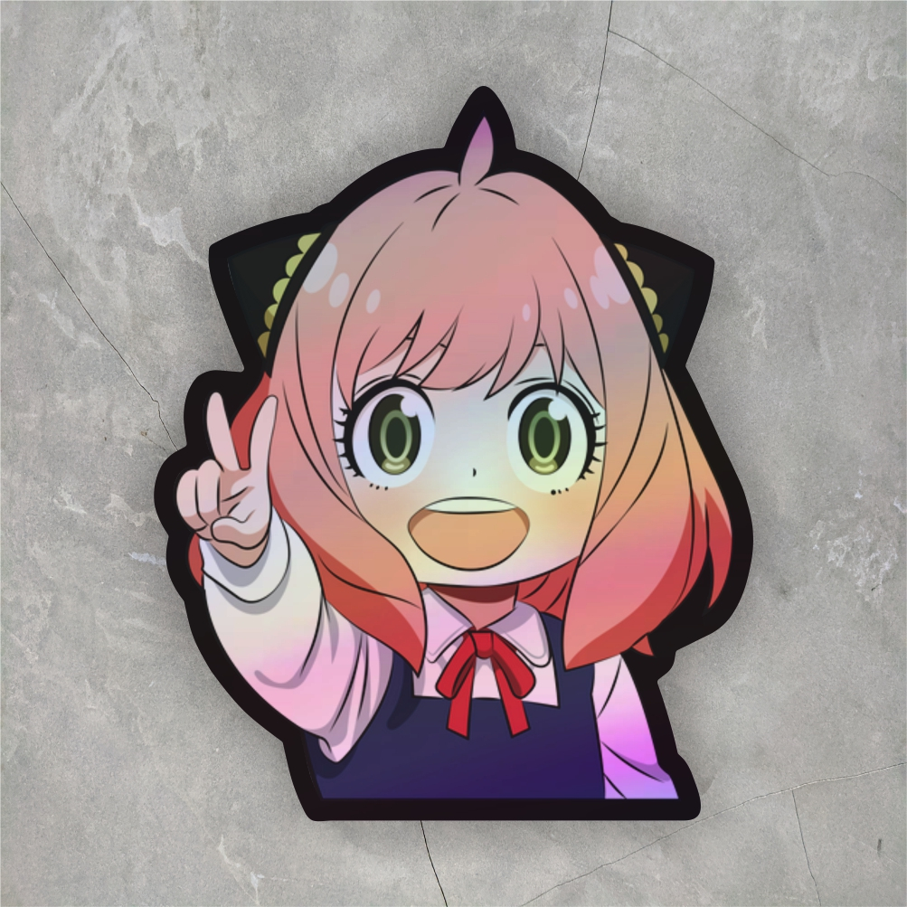 Jual Sticker Anya Forger Hologram Max Decal Ukuran 5,6 cm sticker case ...