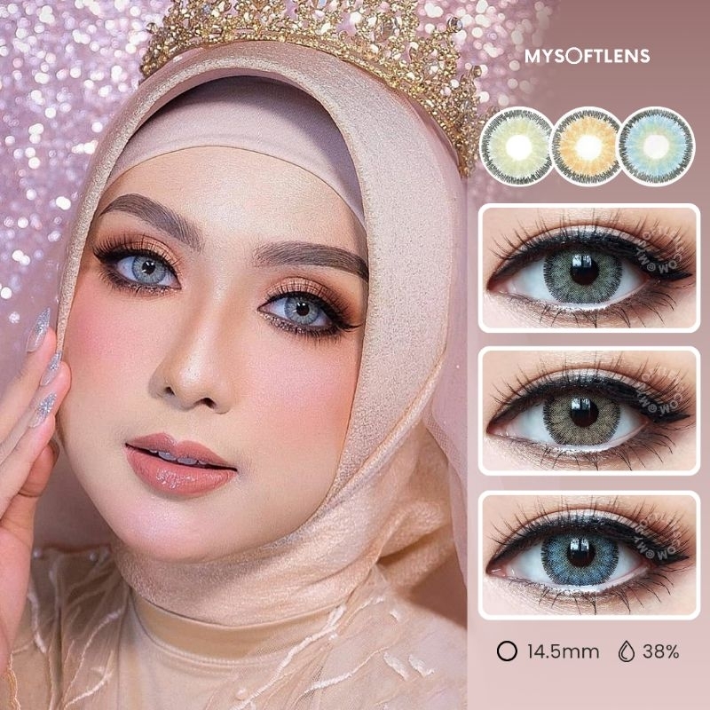 Jual Softlens EOS i Teresa Gray Brown Blue Original MySoftlens 14.5mm ...