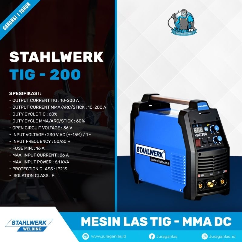 Jual Mesin Las Tig 200 Mesin Las Argon Stahlwerk DC Tig 200A | Shopee Indonesia