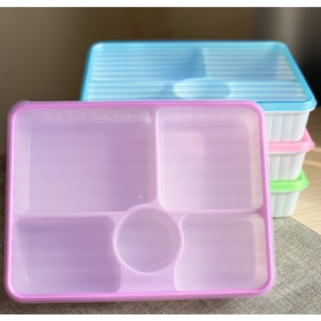 Jual Kotak makan 5 sekat Lunch Box Ginza/Tempat Makan Anak/kotak Catering/Rantang Hajatan/Kotak ...