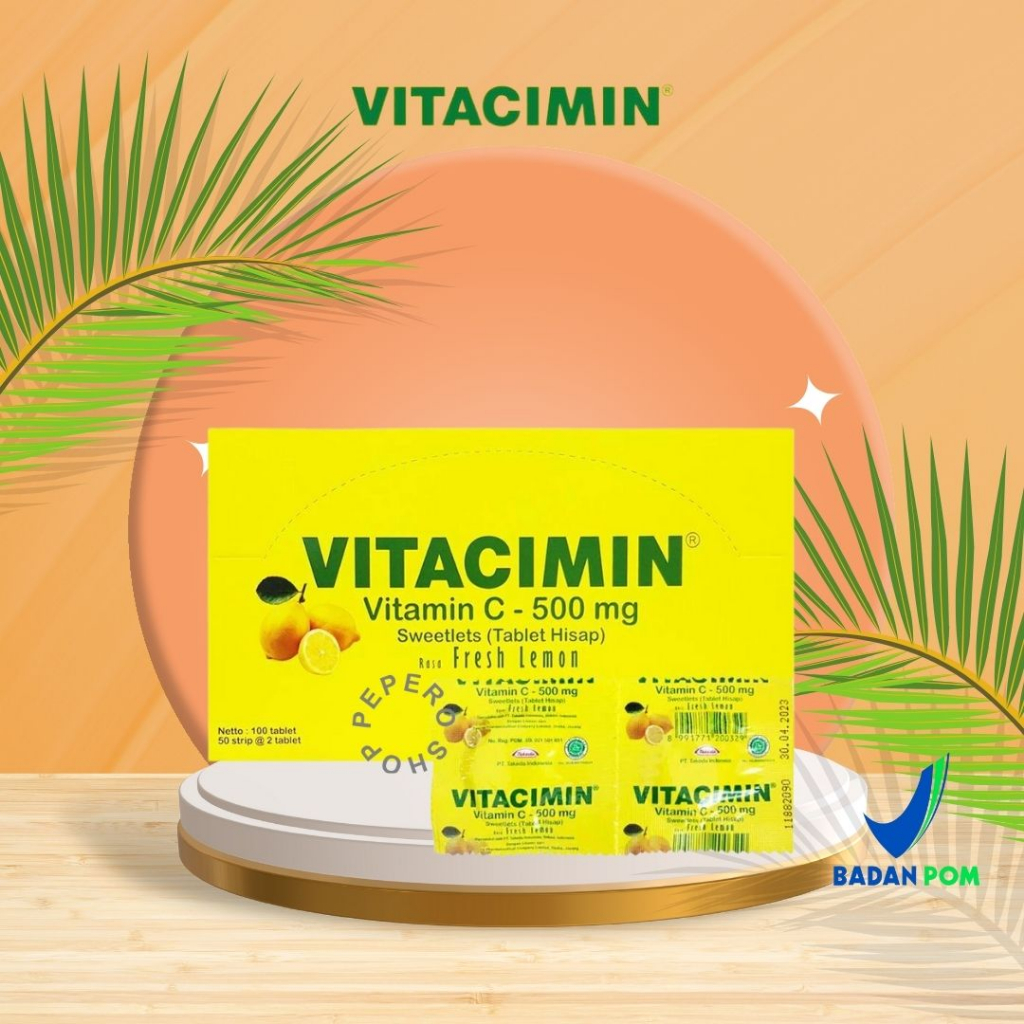 Jual VITACIMIN Vitamin C 500MG 1 Rasa Lemon (1 Strip isi 2 Tablet ...