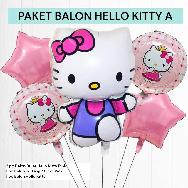 Jual Paket Balon HELLO KITTY A / Dekorasi Ulang Tahun Hello Kitty ...
