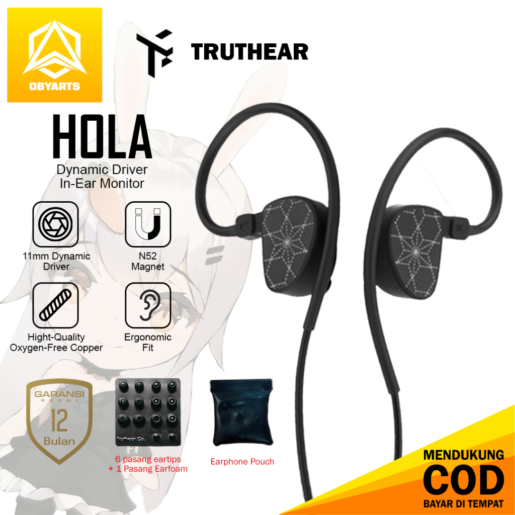 Jual TRUTHEAR HOLA with Mic Earphone In Ear Monitor 11mm Dynamic Driver ...