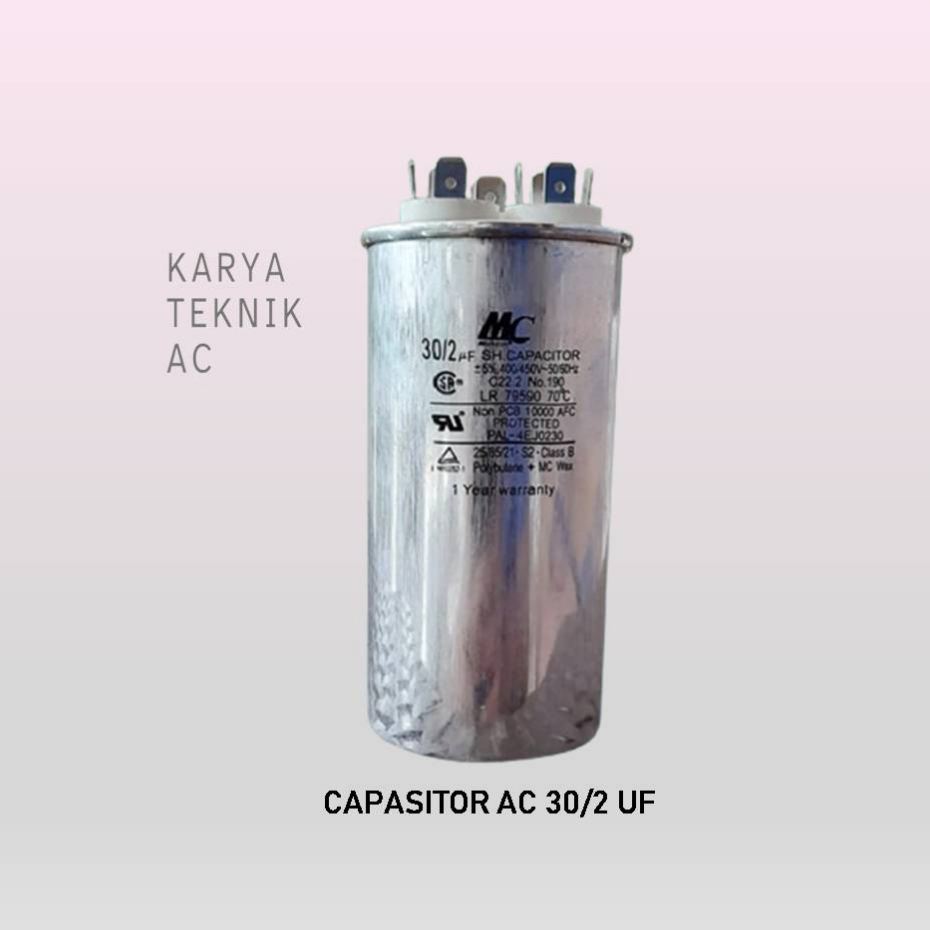 Jual CAPASITOR / KAPASITOR AC 30/2 UF MEREK MC | Shopee Indonesia