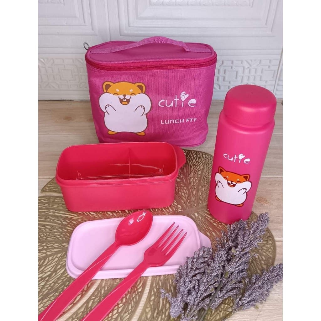 Jual Set tempat bekal /lunch box jenny/wadah bekal ungu wadah bekal ...