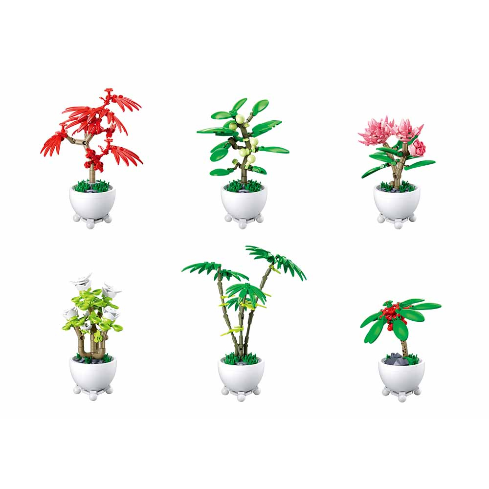 Jual Sluban - Mainan Balok Susun Model Tanaman Hias Potted Plants M38 ...
