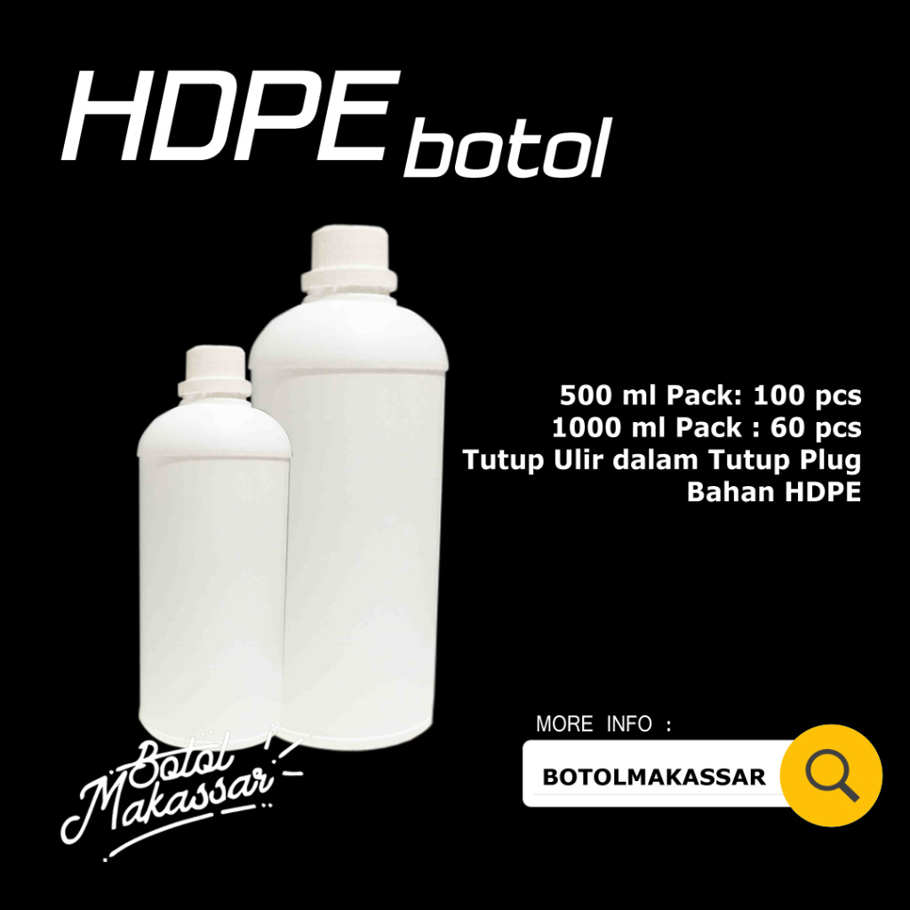 Jual Botol HDPE 500 ml dan 1000 ml ( Minimum Pembelian 10 pcs) | Shopee Indonesia