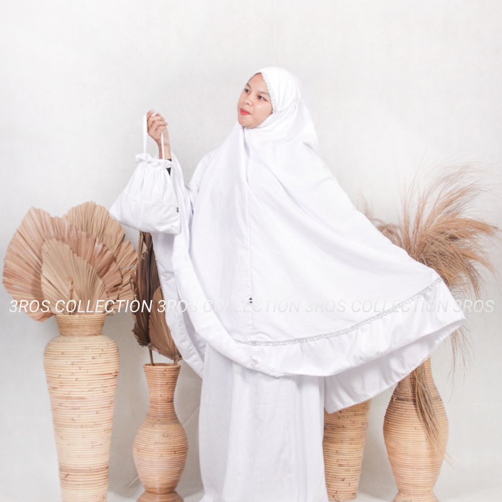 Jual MUKENA PUTIH DEWASA DAILY PREMIUM 2 IN 1 TRAVELING JUMBO POLOS ...