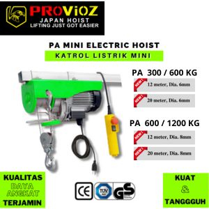 Jual Provios Mini Elektric Hoist Katrol Listrik Mini PA300 / 600 Kg 12 ...