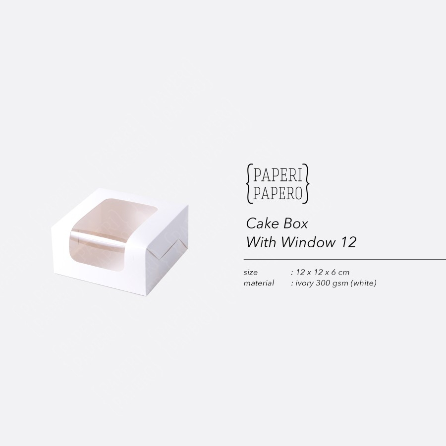 Jual Cake Box w/ Window (12x12x6 cm) - Kotak Packaging Kue Jendela (5 ...