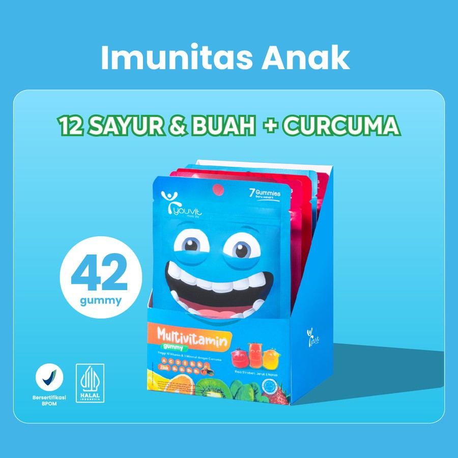 Jual Youvit Multivitamin Anak 6 Sachet Vit C, D, Zink, Sayur, Buah ...