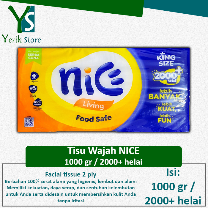 Jual Tisu Nice 1000 gram 2 ply FACIAL TISSUE TISU WAJAH KILOAN 1000GRAM ...