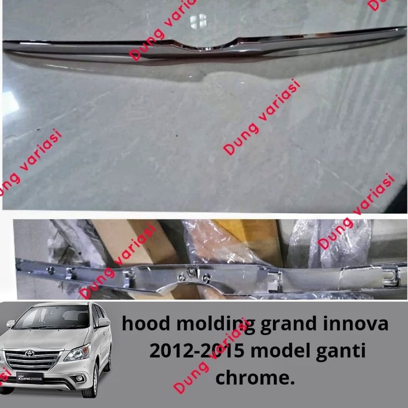 Jual Hood molding grand innova 2012-2015 chrome model ganti | Shopee ...