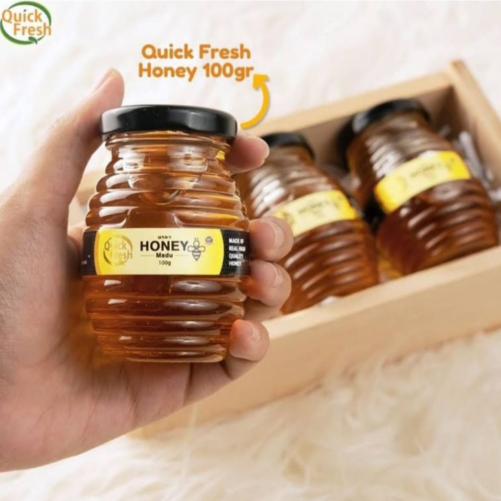 Jual Madu Murni Asli Quick Fresh Honey 100gr Jar Kaca | Shopee Indonesia