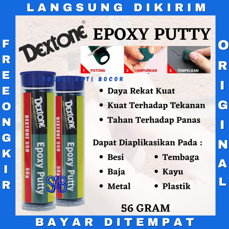 Jual Lem Dextone Epoxy Putty Penutup Bocor Toren Pipa Kitchen Sink ...
