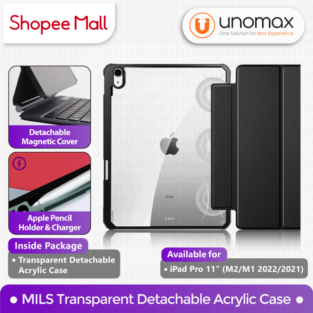 Jual Case iPad Pro 11" (M2/M1 2022/2021) Mils Detachable Acrylic ...