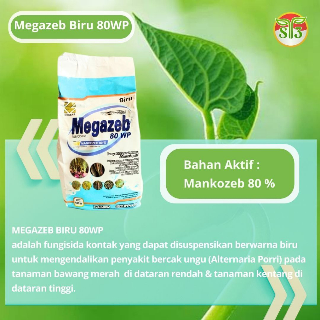 Jual MEGAZEB BIRU 80WP 500 Gram | fungisida mankozeb | fungisida ...