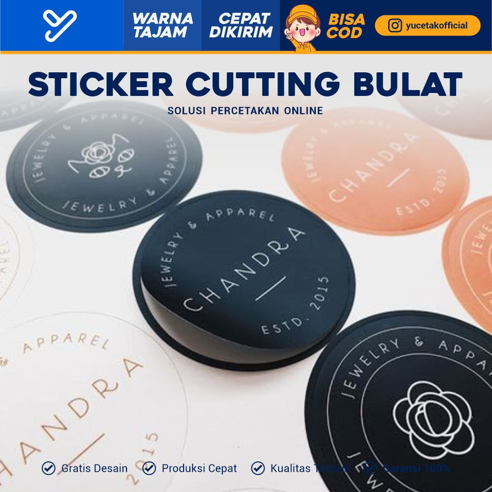 Jual YUCETAK - STICKER CUTTING BULAT CHROMO 1 HARI JADI CETAK STIKER ...