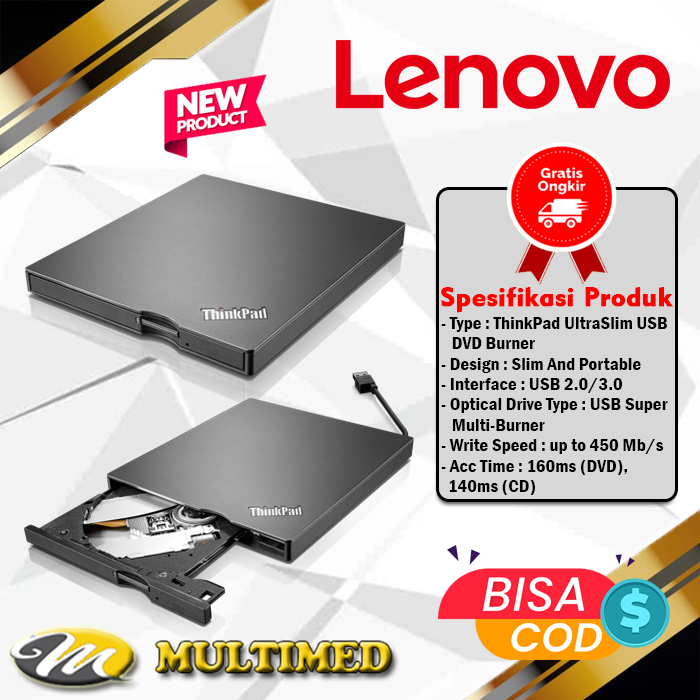 Jual DVD External Lenovo Thinkpad Ultra Slim USB DVD Burner | Shopee ...