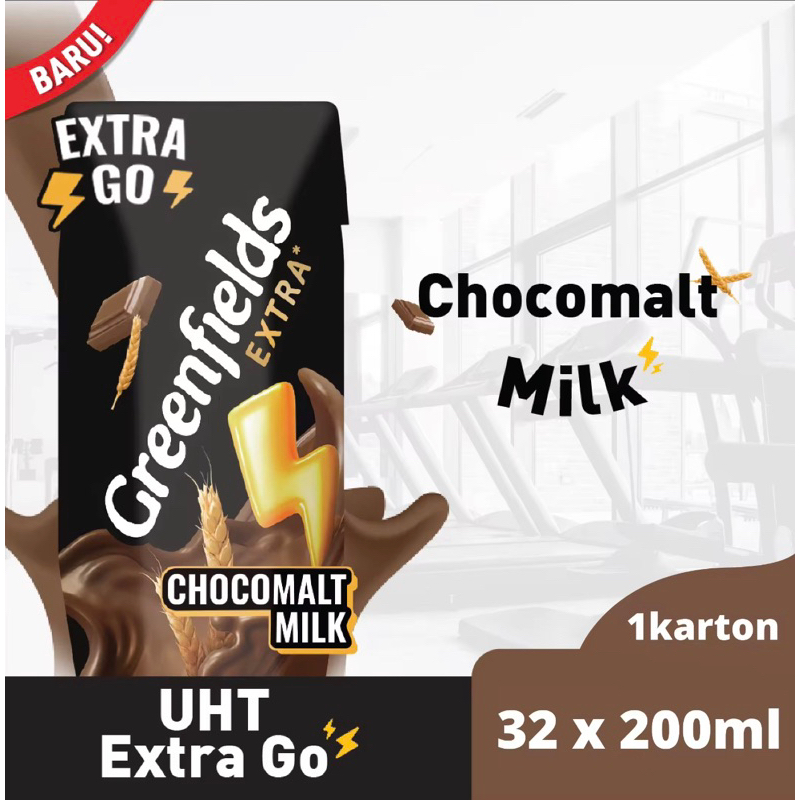 Jual Greenfields UHT Extra Go – Chocomalt Milk 200ml x 32 pcs (1 Karton ...