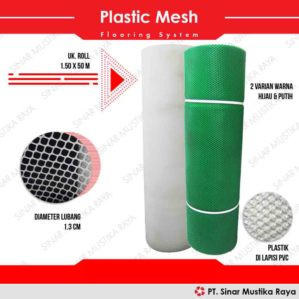 Jual Plastic Wire Mesh PVC Lubang 1.3 cm Lantai Pijakan Ayam Unggas 1.5 ...