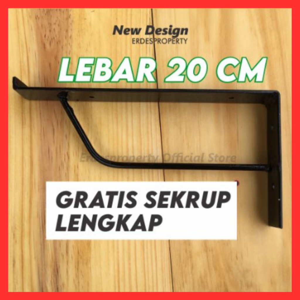 Jual Siku Papan Bracket Besi Ambalan Dinding Siku Besi Lebar Extra 20 ...