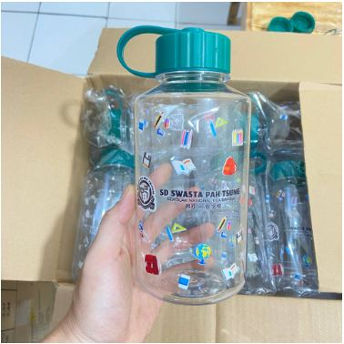 Jual Tumbler Air Botol Minum Custom Plastik 1Liter Custom Print ...