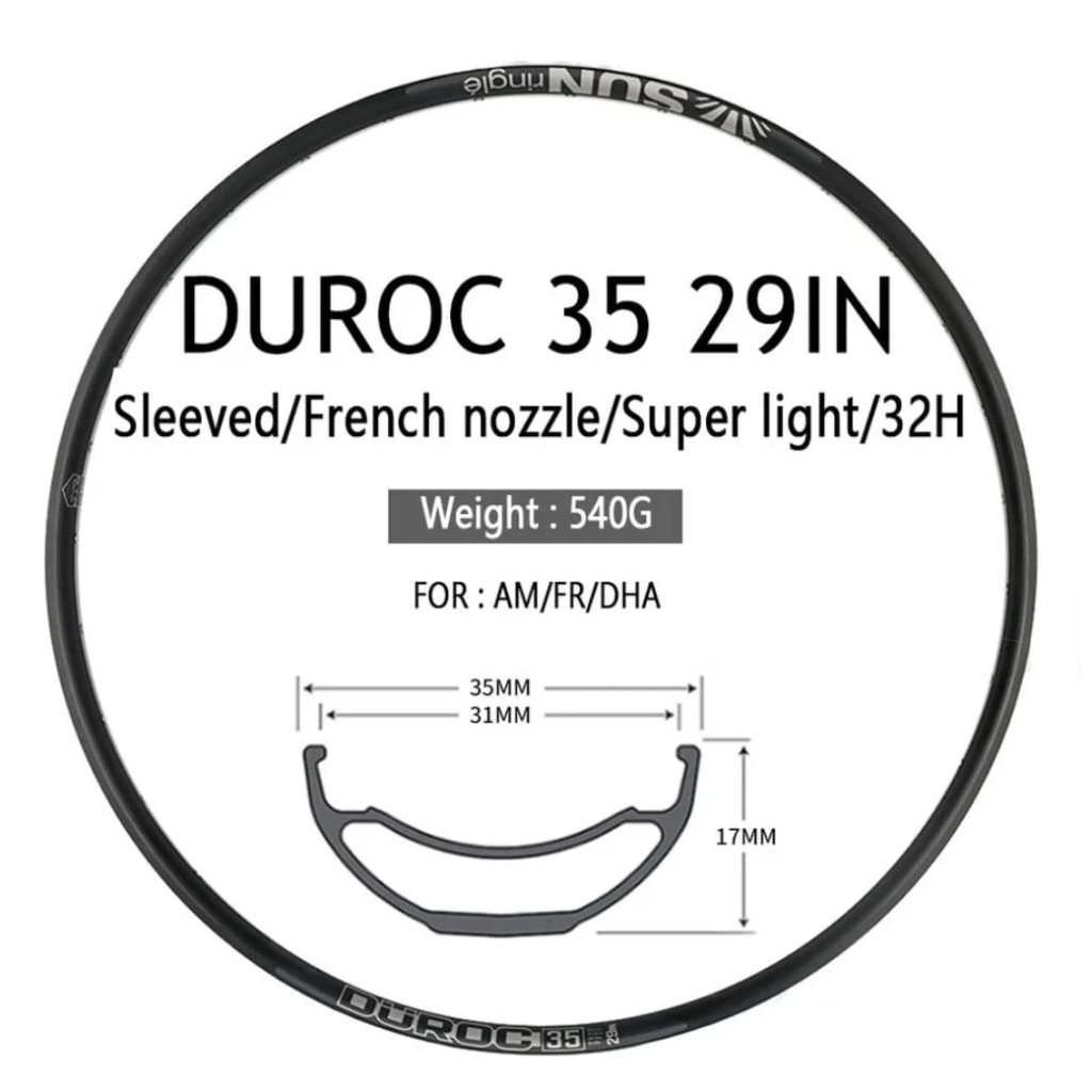 Jual Rims Velg Rim 29 Sunringle Sun Ringle Duroc 35 Alloy presta 32H ...