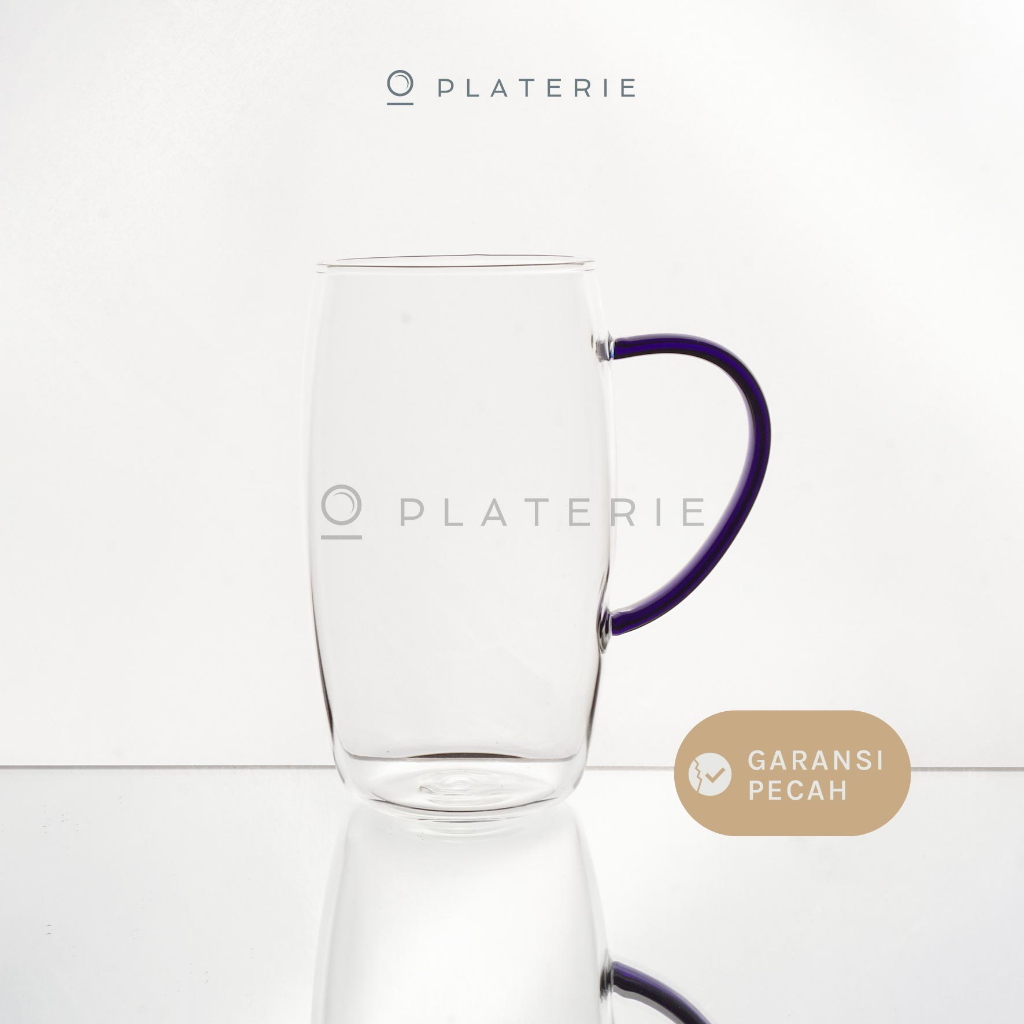 Jual PLATERIE Gelas Kaca Borosilicate Glass 300 - 500ml Clear / Blue ...