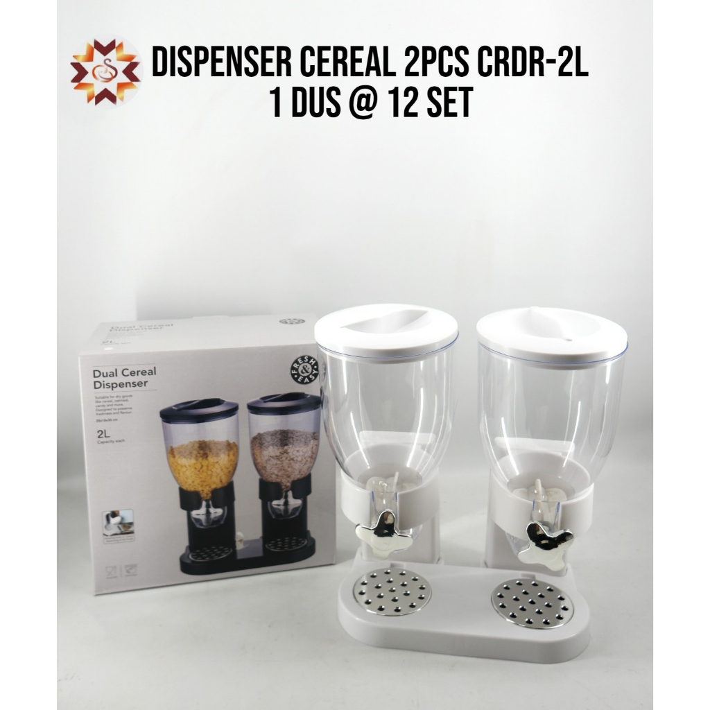 Jual Dispenser sereal 2 tabung/ Tempat Penyimpanan Makanan Snack ...