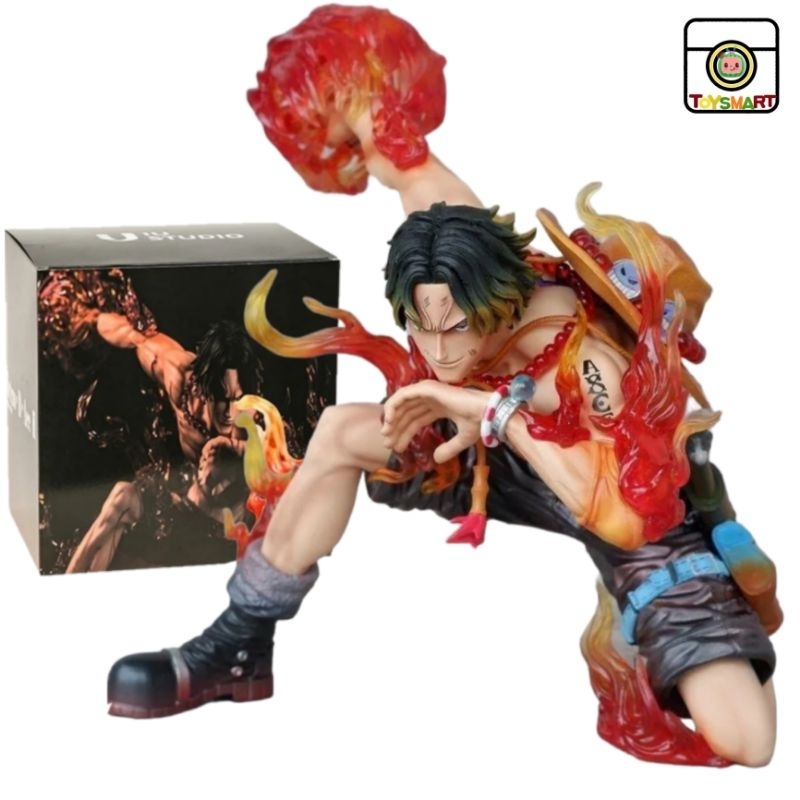 Jual Figure One Piece Portgas D Ace Battle Fire Pose Duduk Action ...