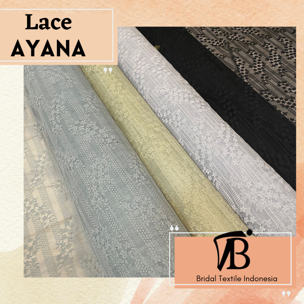 Jual Bahan Kain Brokat Brukat Lace Vintage Ayana Motif Bunga Warna ...