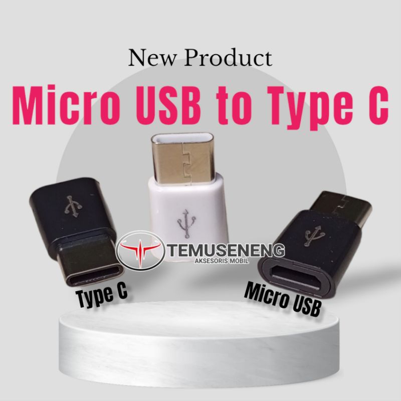 Jual Micro USB to Type C / Micro USB Female to type C Male Adaptor ...