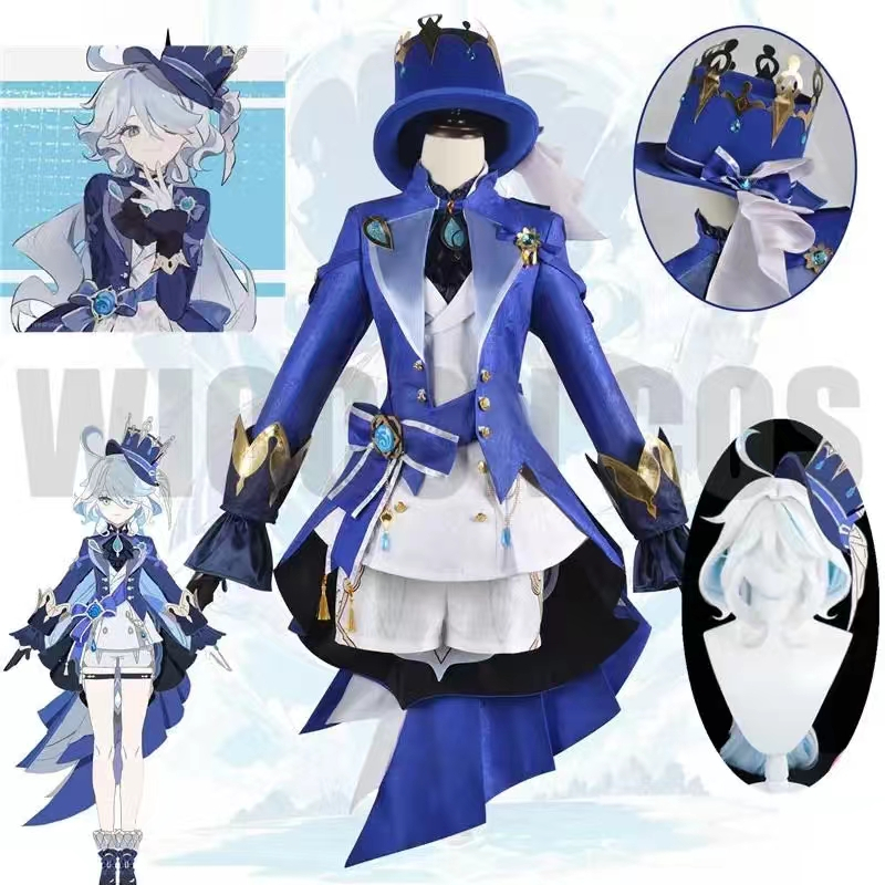 Jual Genshin Focalors Cosplay Costume with Hat Full Set Genshin Impact ...