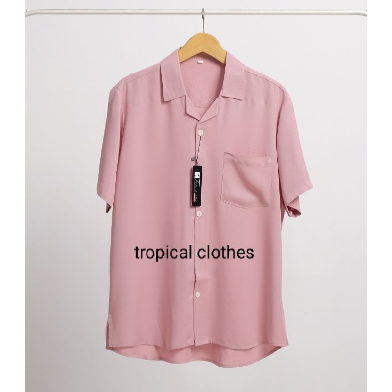 Jual ~KEMEJA POLOS LENGAN PENDAK HAWAIAN CLASSIC SHIRT KEMEJA PANTAI ...