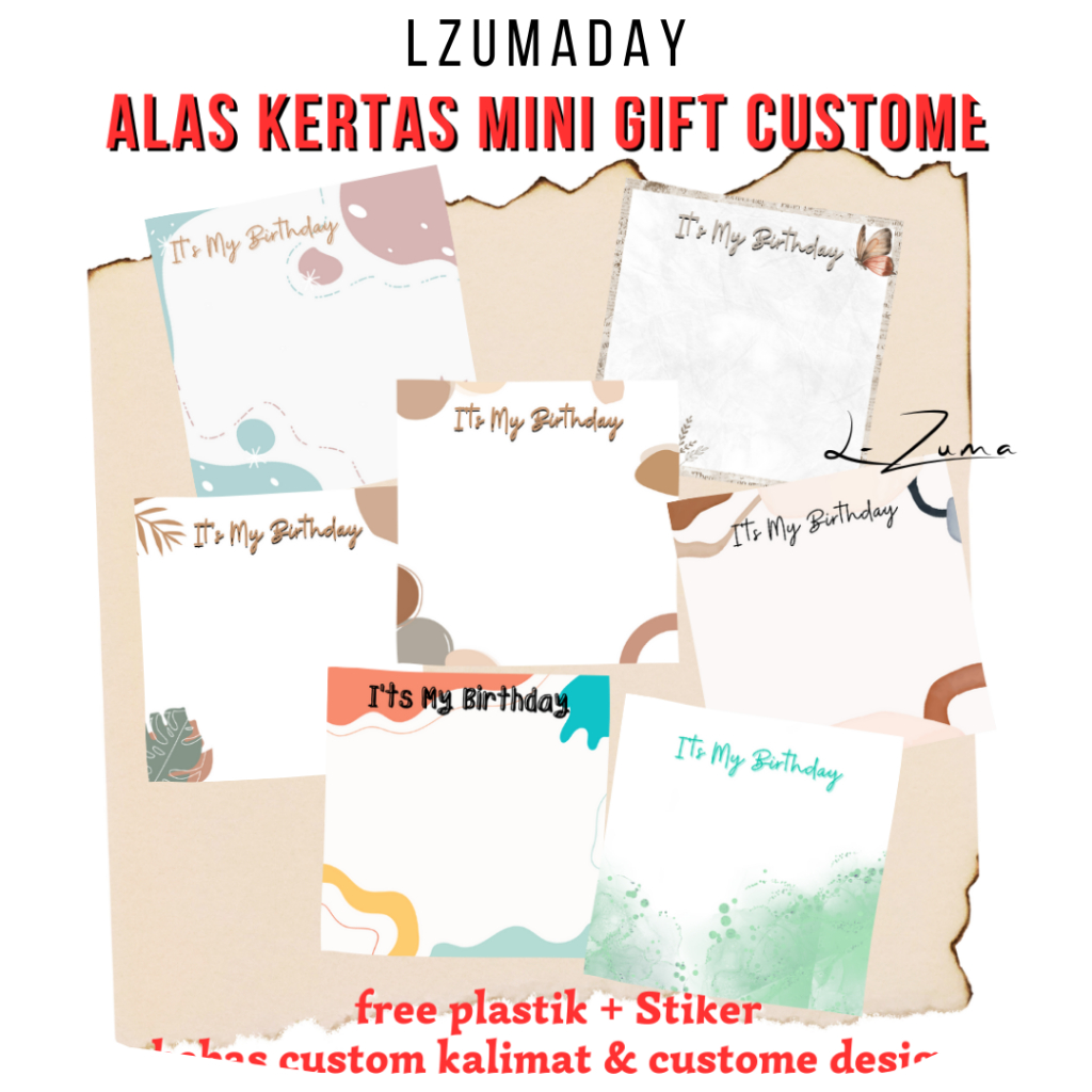 Jual [PART 5] Mini Gift Custome / Kertas Mini Gift + Plastik / Alas ...
