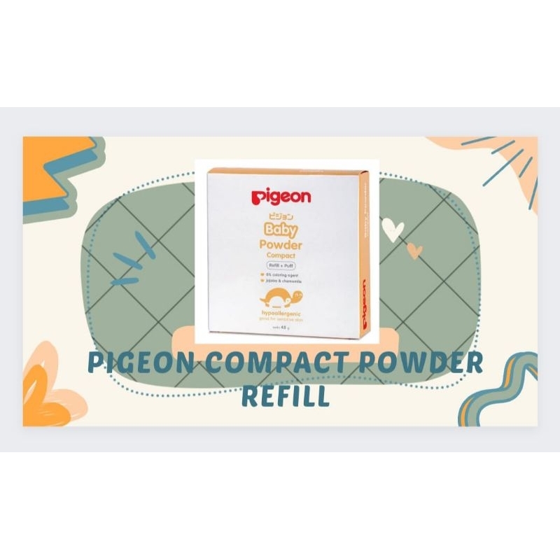 Jual PIGEON BABY COMPACT POWDER REFILL+PUFF 45g | Shopee Indonesia