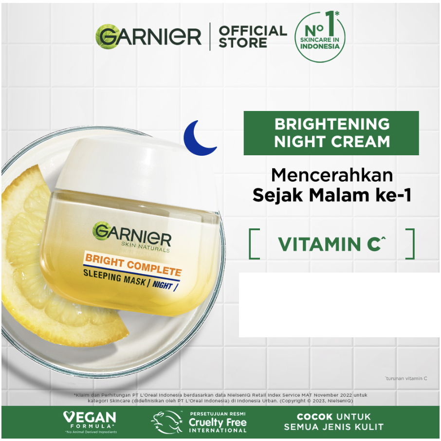 Jual Garnier Bright Complete Vitamin C Yoghurt Sleeping Mask - Night ...