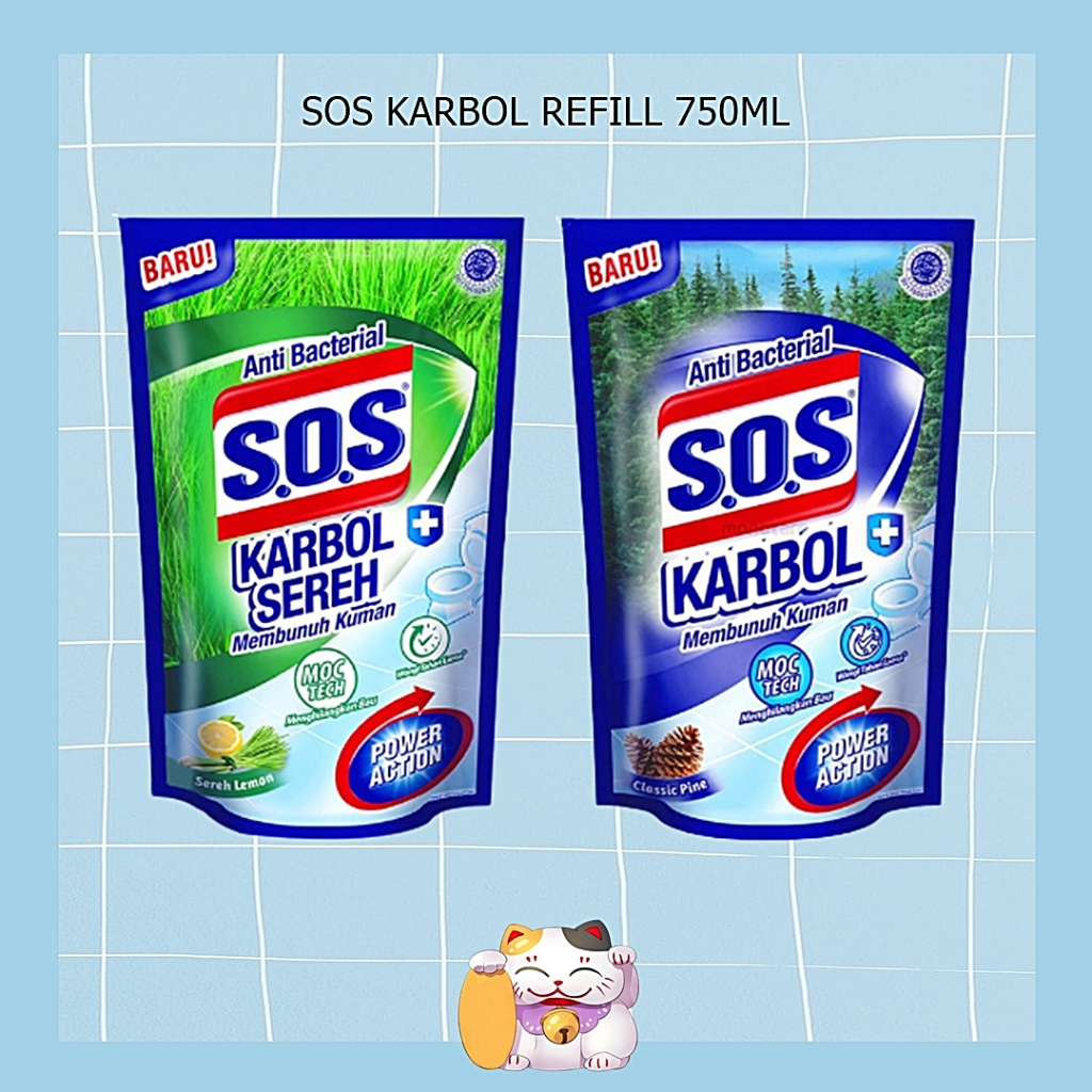 Jual SOS Karbol Wangi REFILL 750ml / SOS Pembersih Lantai Anti Bakteri ...