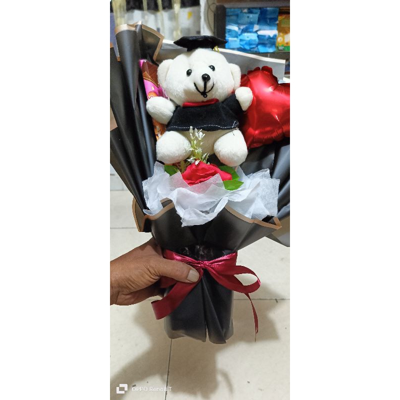 Jual Bucket Boneka Wisuda/Bucket Boneka Coklat Silver Queen | Shopee ...