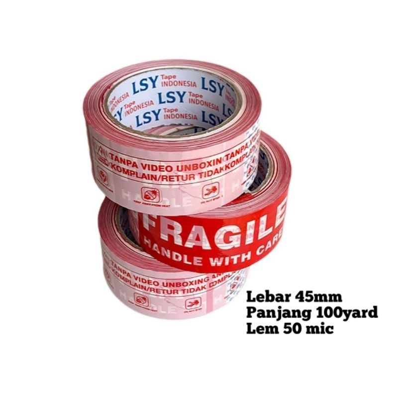 Jual lakban fragile unboxing ( MIX ) 100 yard full ( CBM ) | Shopee ...