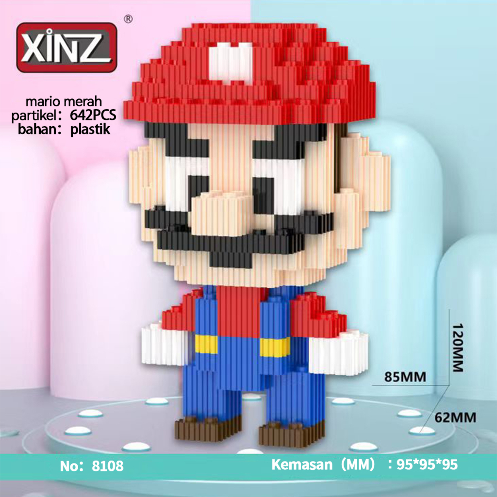 Jual JAKi Block Super mario Blok teka-teki Nano Series kartun mario ...
