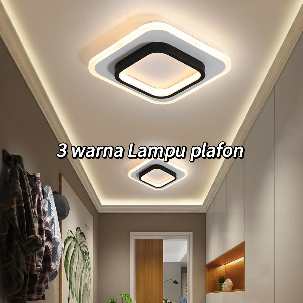 Jual lampu plafon minimalis 3 warna led modern tempat lampu hias plafon ...