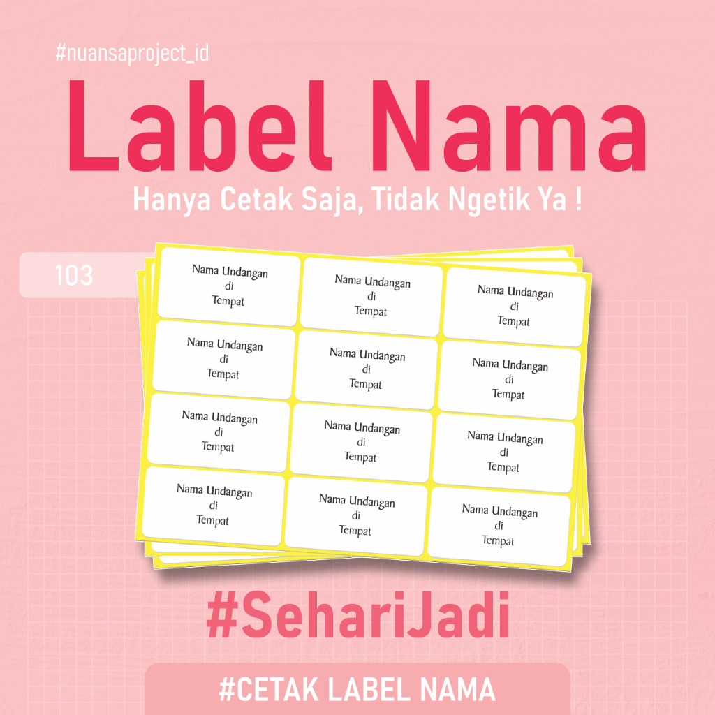 Jual Cetak Label Nama Undangan | Shopee Indonesia