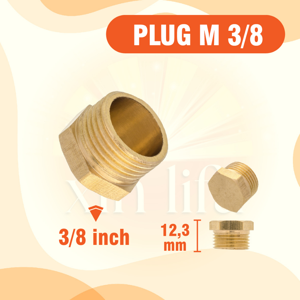 Jual Plug Tutup Pipa Male Brass hex Kuningan End Cap 1' 1/2' 1/4' 1/8 ...
