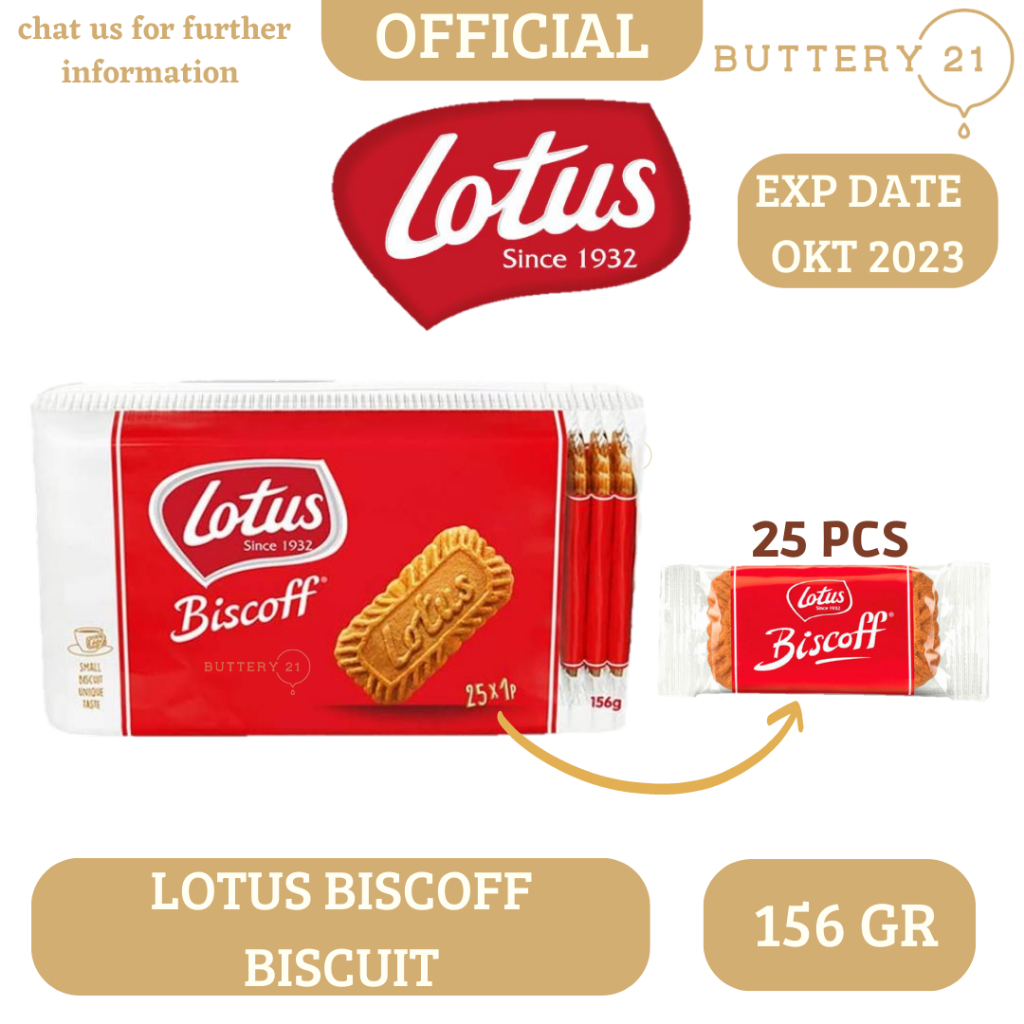 Jual LOTUS BISCOFF BISCUIT BISKUIT LOTUS 156 GR ISI 25 PCS | Shopee Indonesia