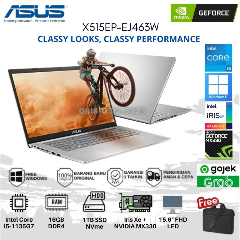 Jual ASUS VivoBook 15 X515EP I5 1135G7 16GB 1TB SSD NVIDIA MX330 2GB 15 ...